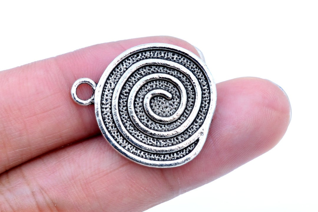 8 Pcs Swirl Coin Charm Antique Silver Tone (62012-2199) - Etsy