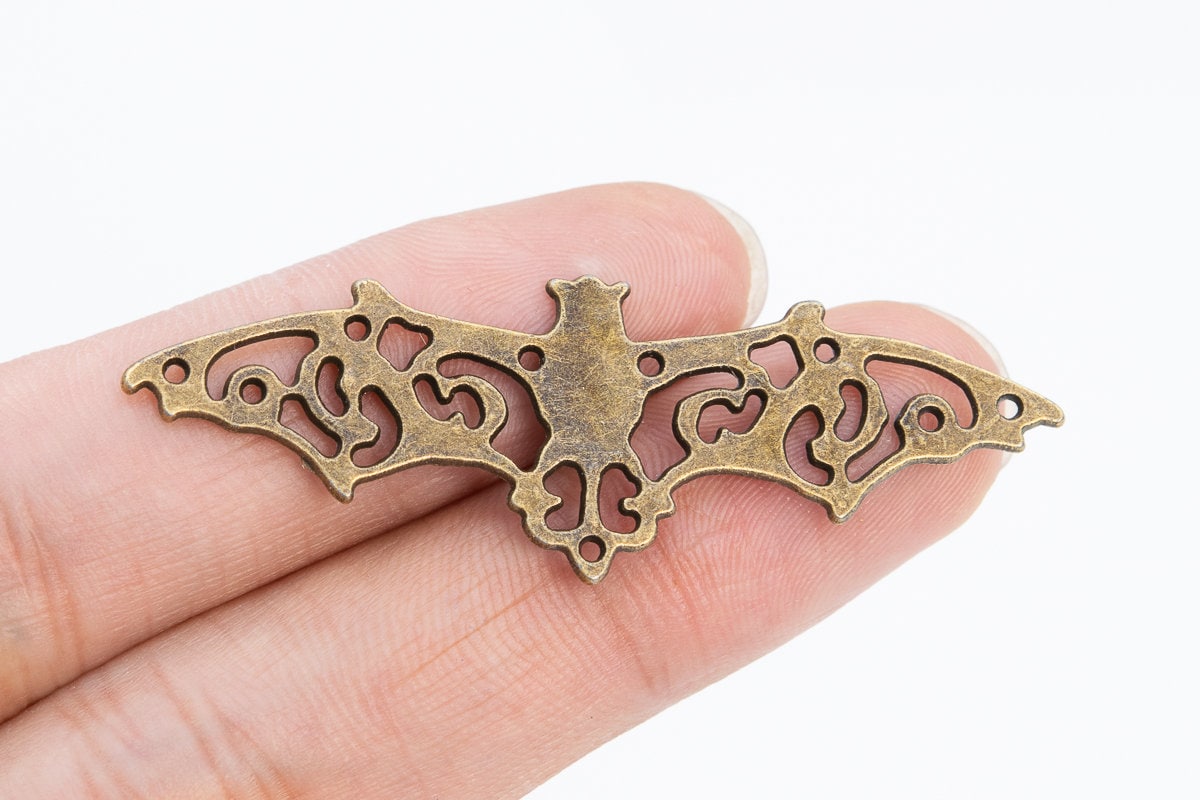 10 Bat Charm Antique Bronze Tone 66063-150 - Etsy