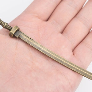 5 Katana Samurai Sword Charm Antique Bronze Tone 65201-1562 - Etsy