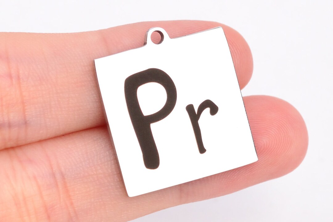 1 Pcs Stainless Steel Chemical Element Pr Square Charm (40767-2157) - Etsy
