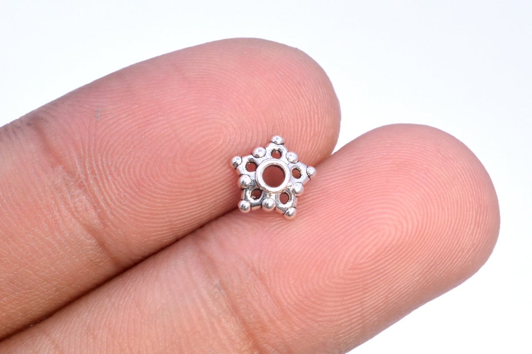 50 Pcs 8x2mm Hollow Star Bead Cap Antique Silver Tone 63141-2329 - Etsy