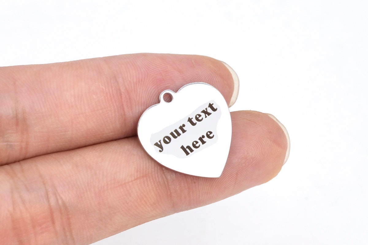 Custom Charm Stainless Steel Laser Engraved Personalize Your - Etsy