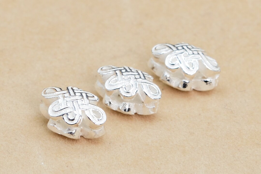 2 Celtic Knot Spacer Beads 925 Sterling Silver 9x6mm (63961-2132) - Etsy