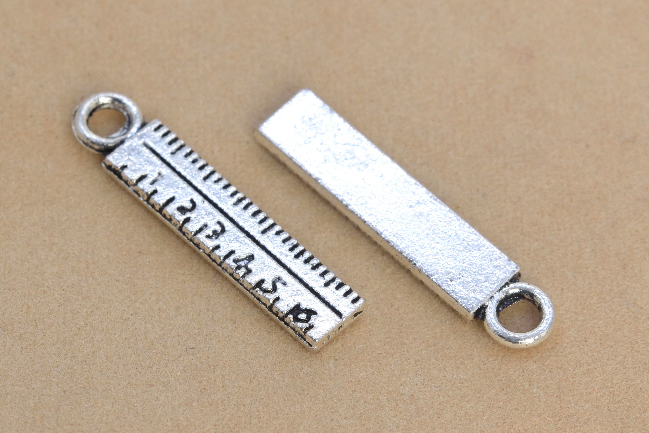 10 Pcs Ruler Charm Antique Silver Tone 62095-2193 - Etsy