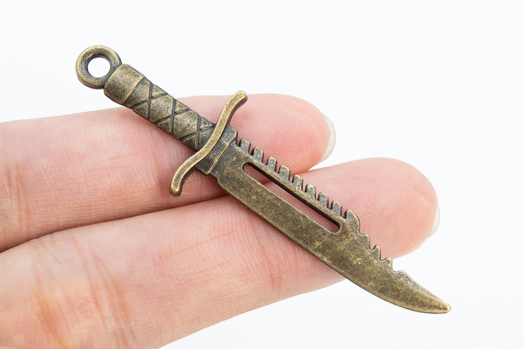 5 Dagger Charm Double Sided Antique Bronze Tone 110198-1569 - Etsy