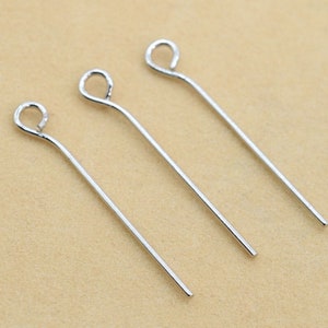 100 Eye Pin 24mm Brass Head Pin Silver Tone 61922-2202 - Etsy
