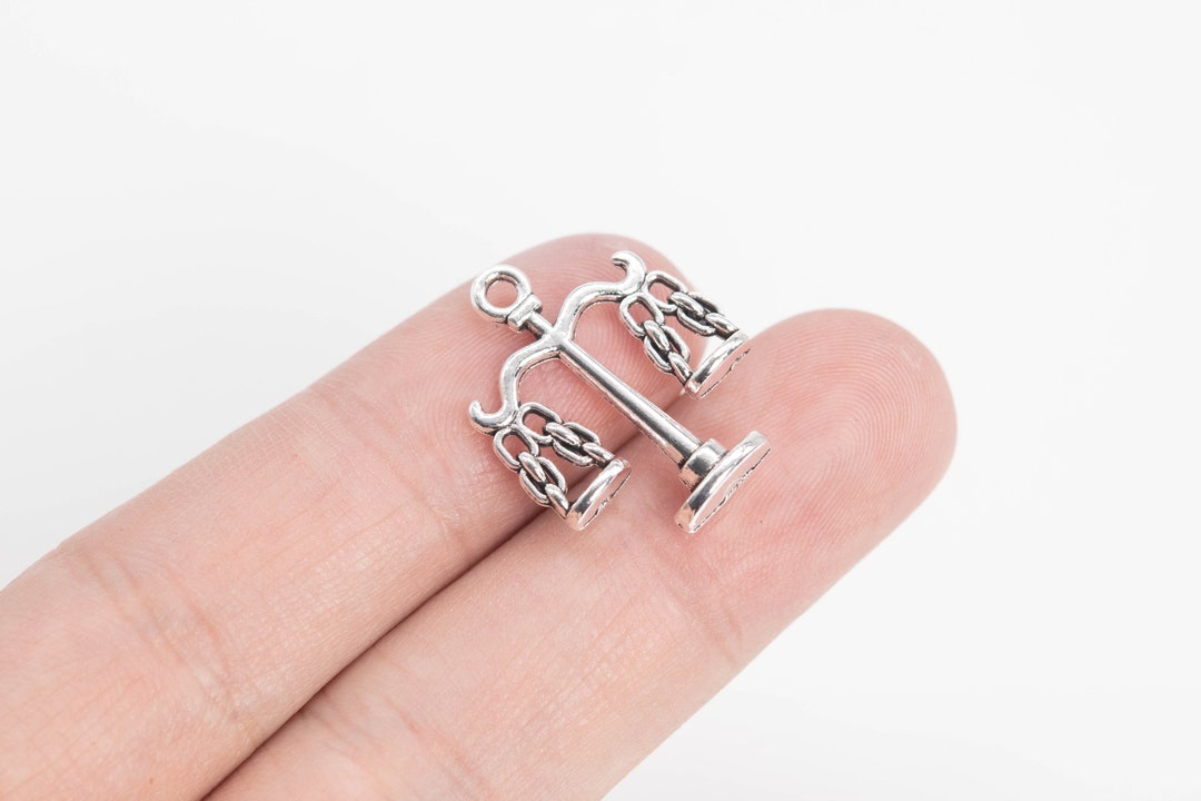 10 Balance Scale Charm Double Side Antique Silver Tone (66816-3400) - Etsy