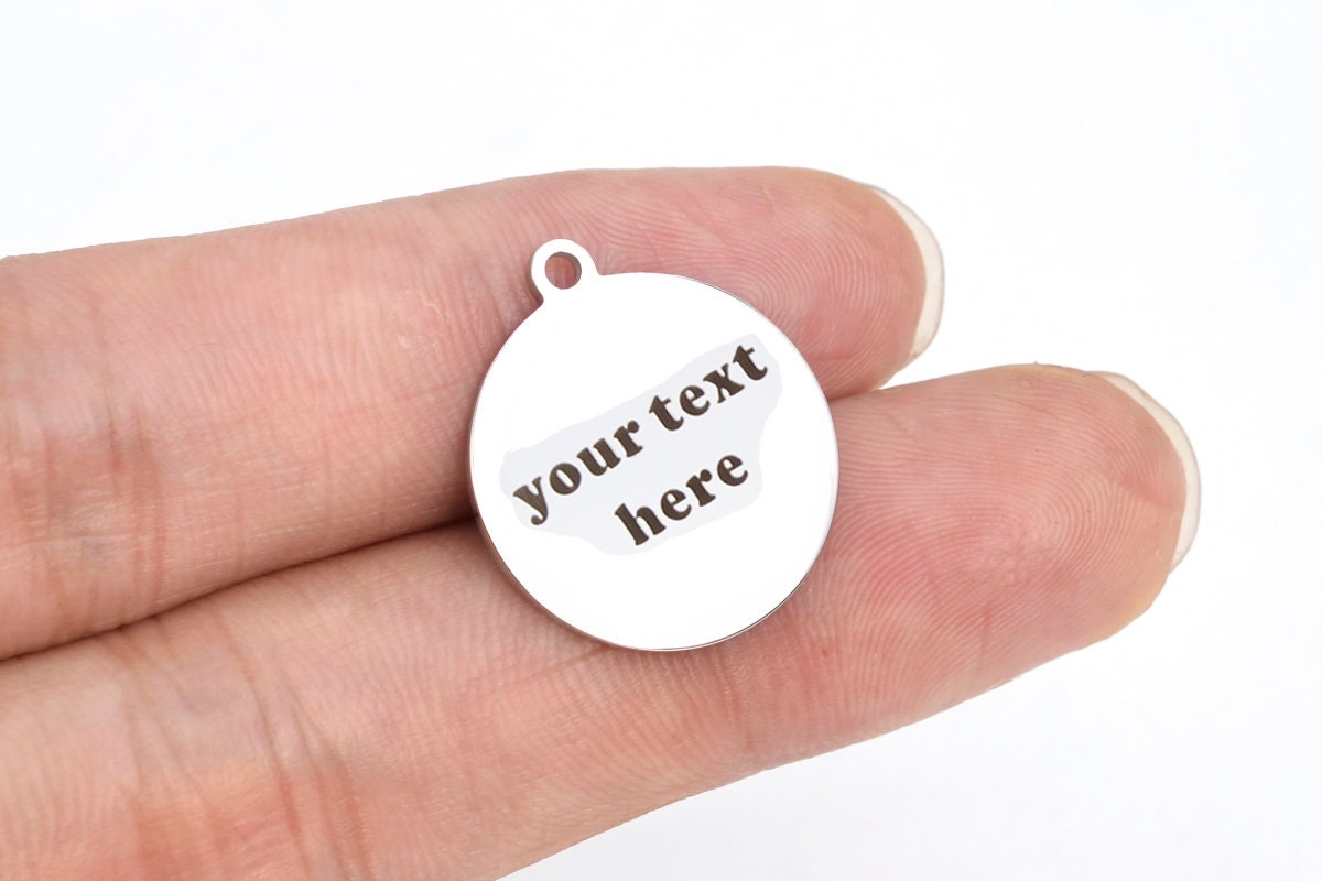 Custom Charm Stainless Steel Laser Engraved Personalize Your - Etsy