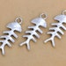 8 Pcs Fish Bone Charm Antique Silver Tone 61966-2195 - Etsy
