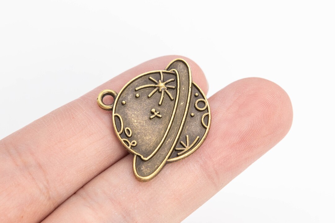 10 Saturn Planet Charm Antique Bronze Tone 110008-1033 - Etsy
