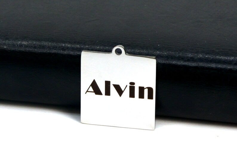 1 Pcs Stainless Steel Name Alvin Square Charm (40901-2164) - Etsy