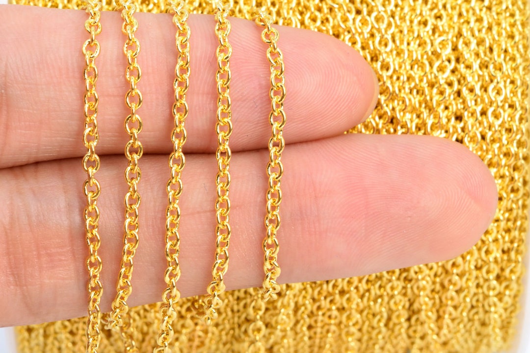 1 YD Rolo Chain Gold Tone 2mm Brass Chains (60978-S26) - Etsy
