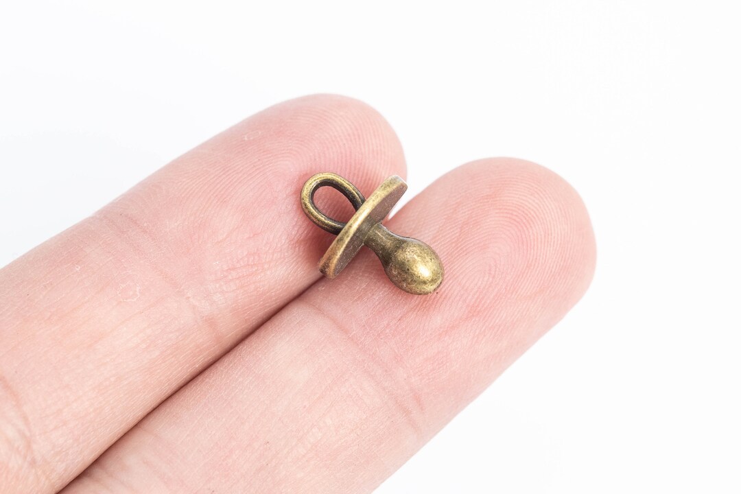 20 3D Pacifier Charm Antique Bronze Tone (110496-3147) - Etsy