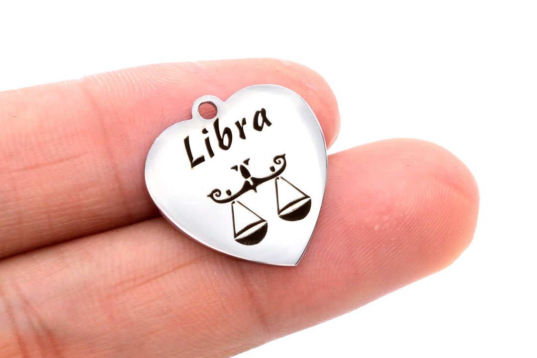 1 Pcs Stainless Steel Libra Heart Charm (40381-2129) - Etsy