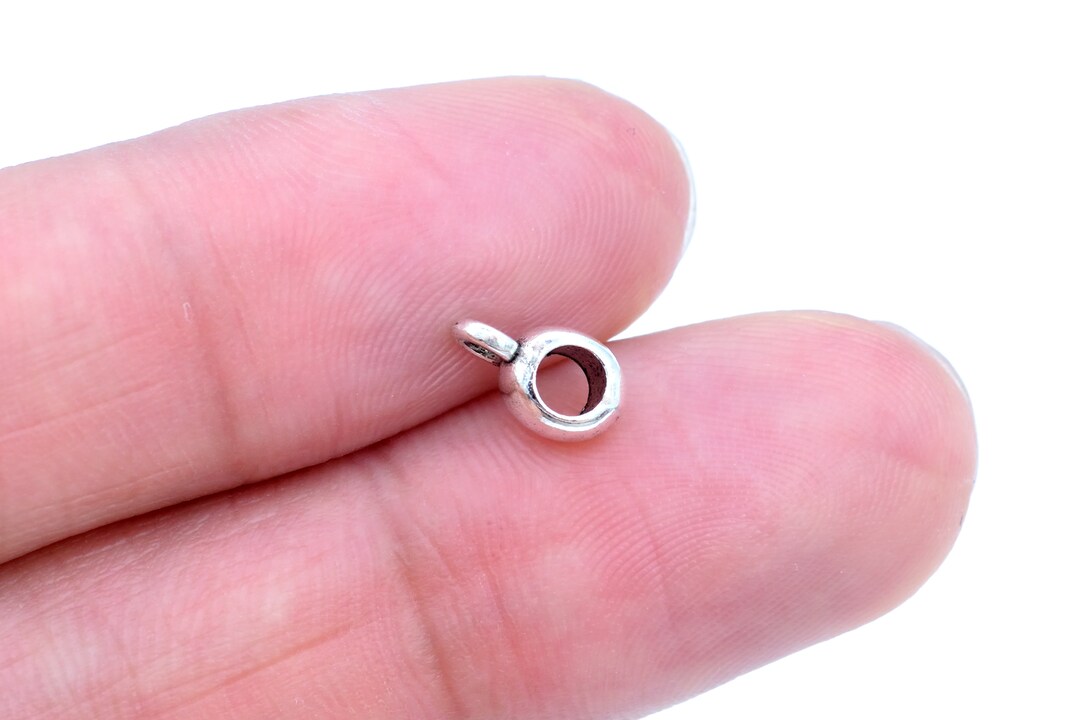 30 Pcs Oval Tube Bail Antique Silver Tone 62193-2278 - Etsy