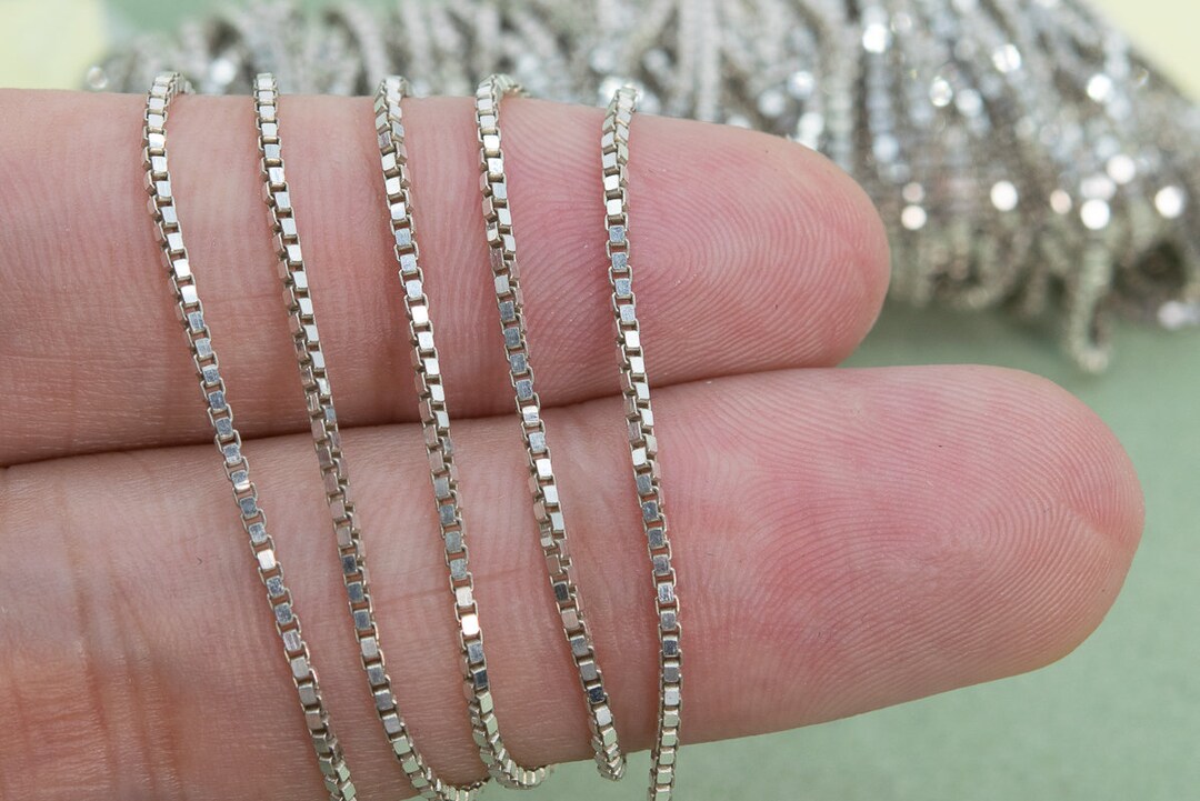 1 FT Box Chain 1mm Sterling Silver Chains (64740-2175) - Etsy