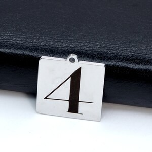 1 Pcs Stainless Steel Number 4 Square Charm (40661-2152) - Etsy