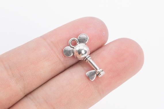 5 pcs Key Charm Double Side Antique Sliver Tone 66690-3349 | Etsy