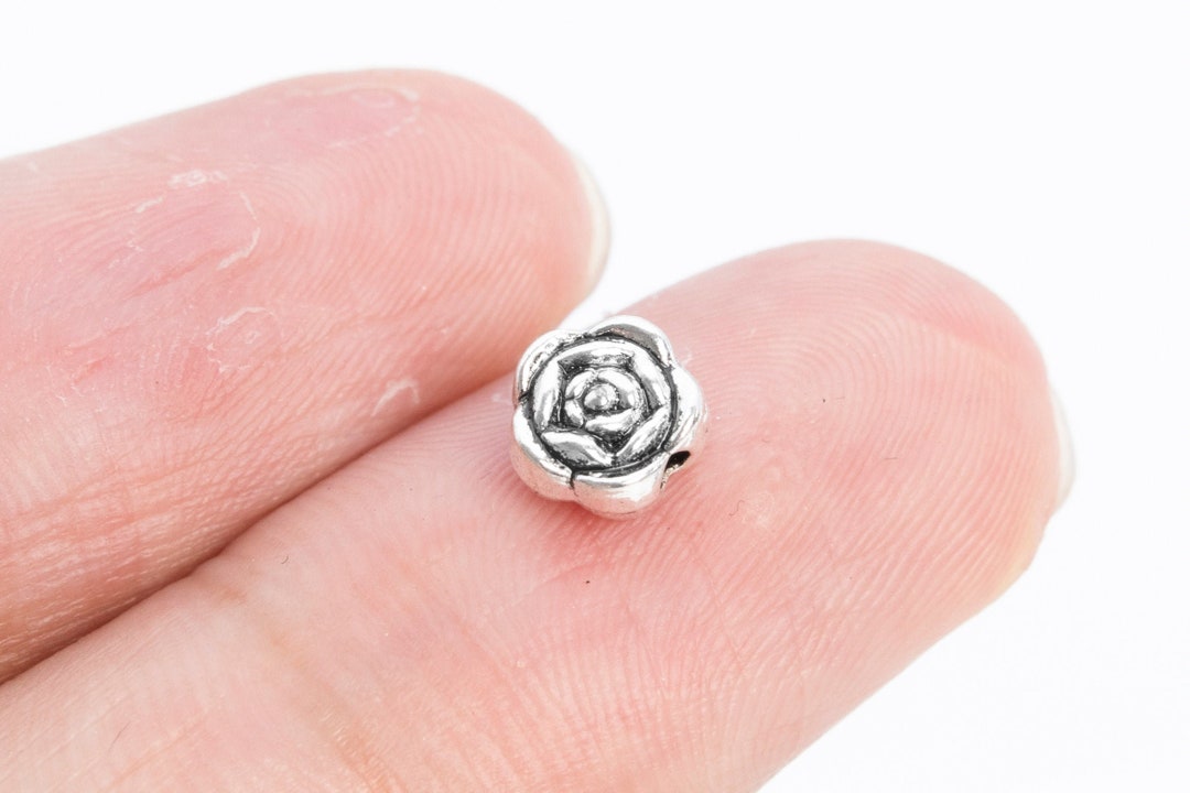 100 Pcs 6mm Rose Spacer Beads Antique Silver Tone (63262-2391) - Etsy