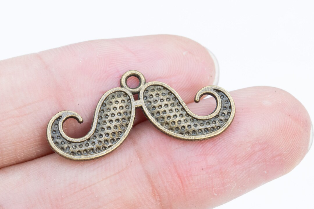 20 Moustache Charm Antique Bronze Tone (64940-1633) - Etsy
