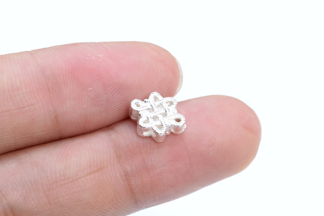 2 Celtic Knot Spacer Beads 925 Sterling Silver 11x8mm (63996-2185) - Etsy