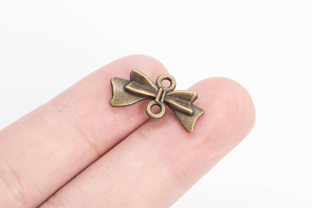 20 Pcs Retro Bow Connector Charm Antique Bronze Tone Charms for Diy ...
