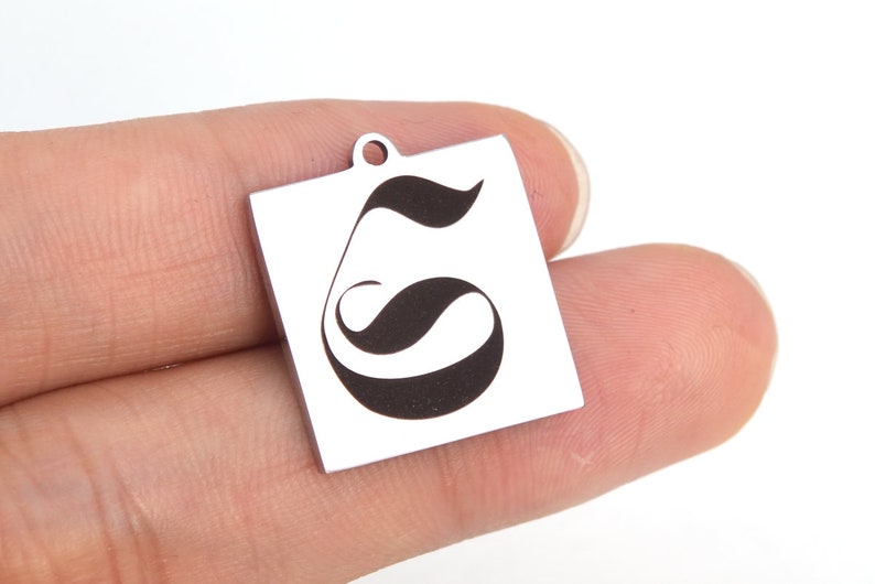 1 Pcs Stainless Steel Number 6 Square Charm (40663-2152) - Etsy
