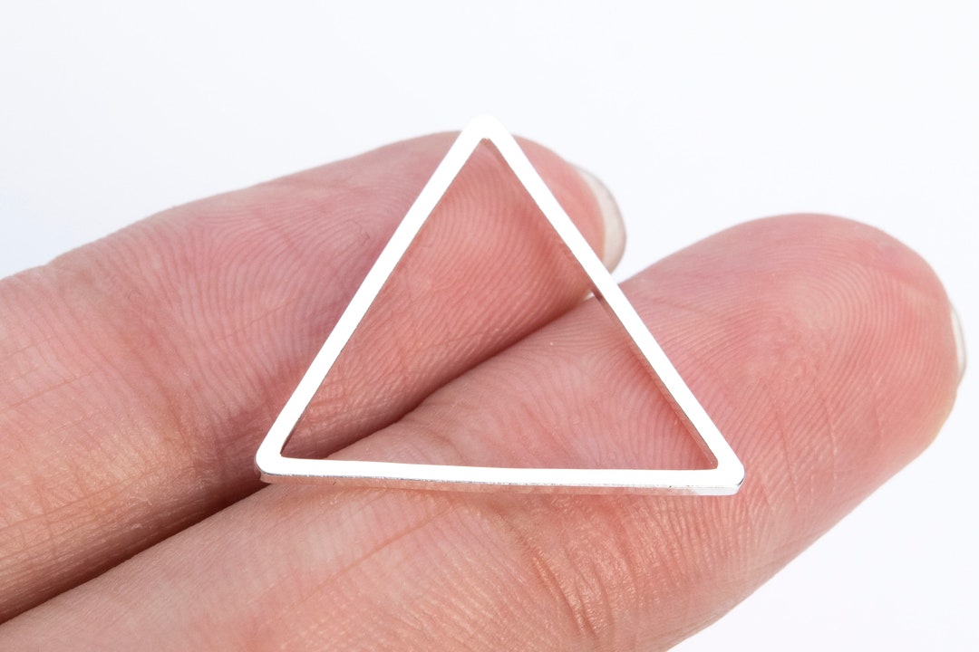 20 Equilateral Triangle Connector Charms White Gold Tone (67254-2784 ...