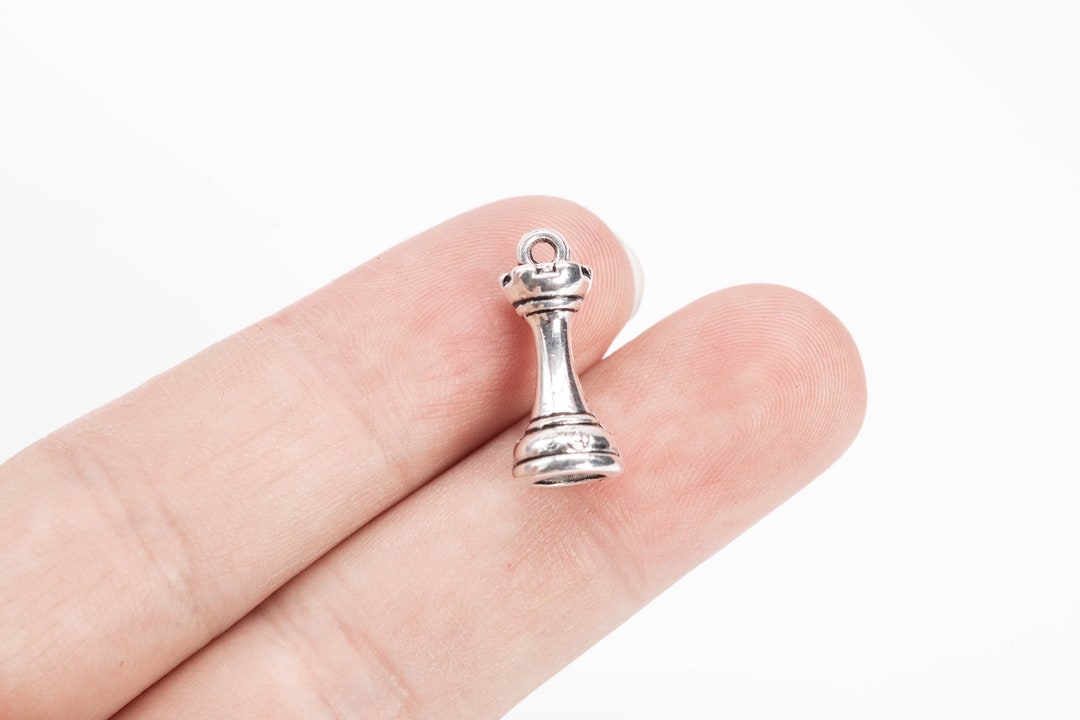 10pcs 3D Chess Charm Antique Silver Tone (66756-2500) - Etsy