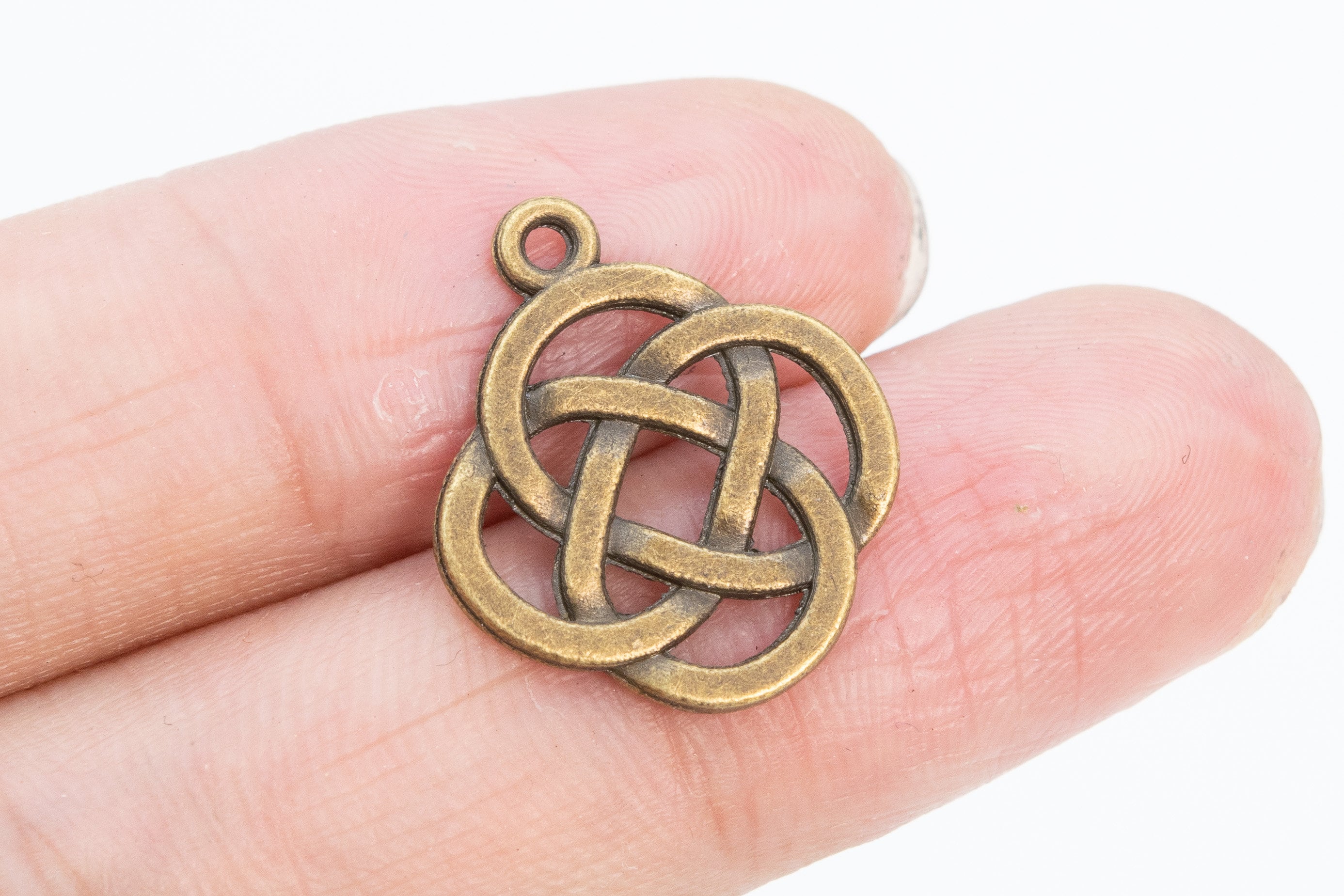 10 Chinese Knot Charm Antique Bronze Tone 64971-2527 - Etsy