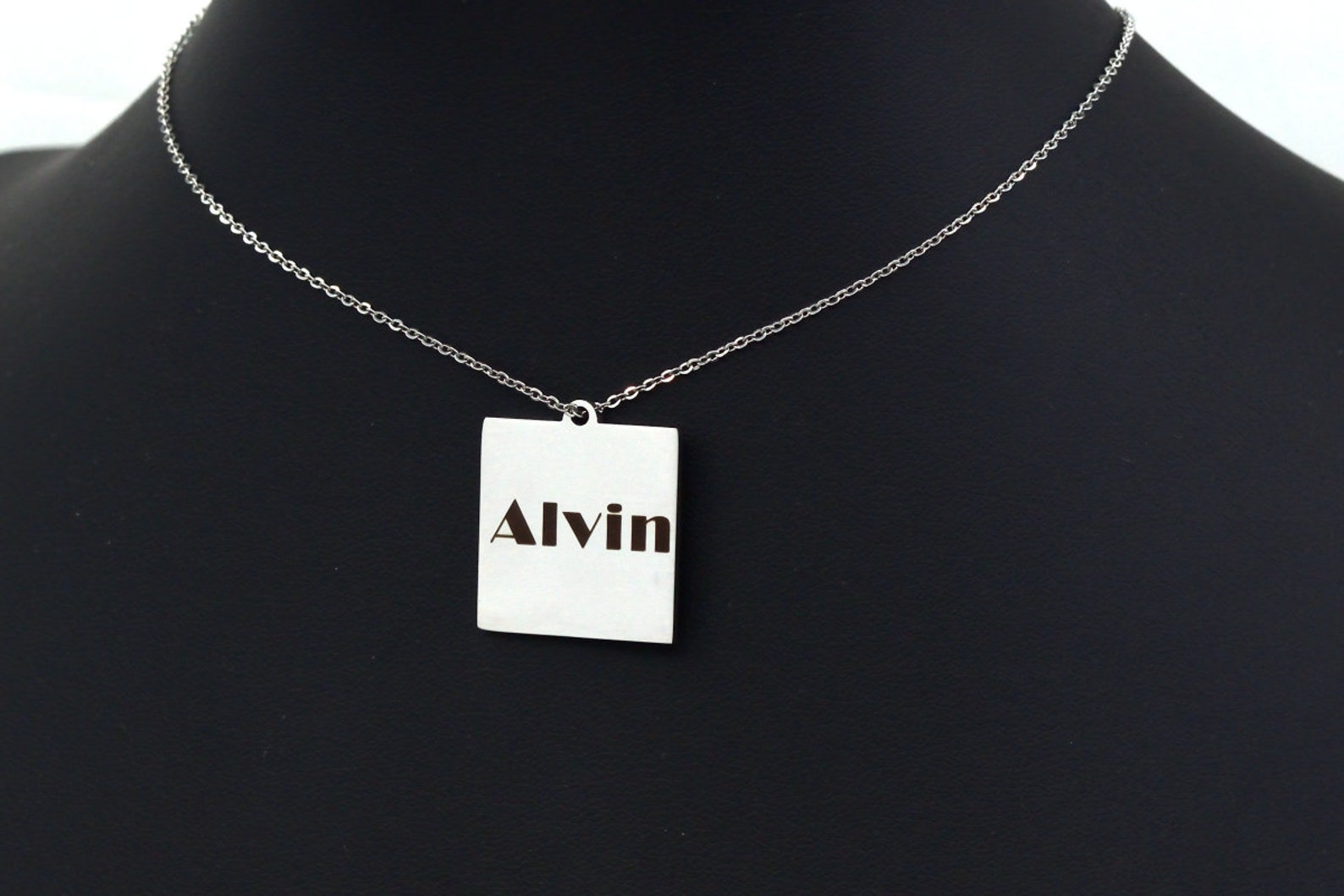 1 Pcs Stainless Steel Name Alvin Square Charm (40901-2164) - Etsy