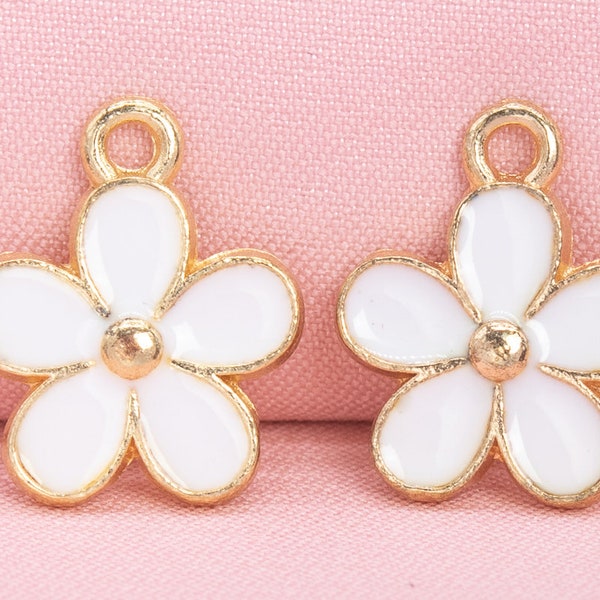 Gold Flower Charm - Etsy
