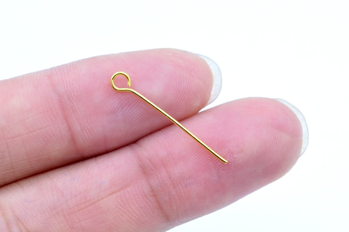 100 Eye Pin 24mm Brass Head Pin Gold Tone 61925-2202 | Etsy