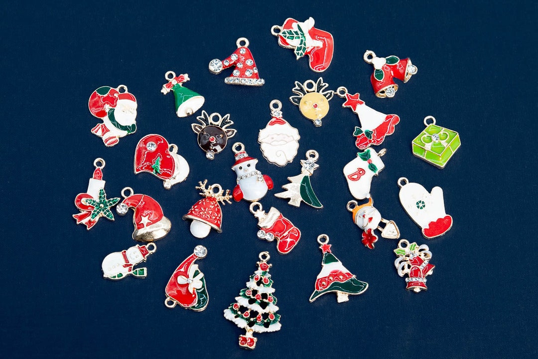 Collection 25 Enamel Charms Christmas Theme Gold Tone (65638-3298) - Etsy