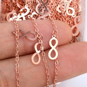 1 FT Number 8 Slice Cable Chain Rose Gold Tone Brass Chains 30047-S45 ...