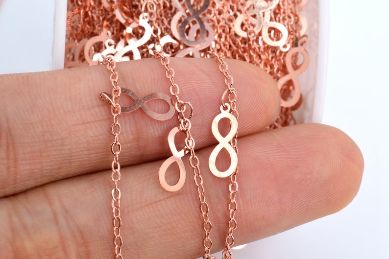 1 FT Number 8 Slice Cable Chain Rose Gold Tone Brass Chains - Etsy