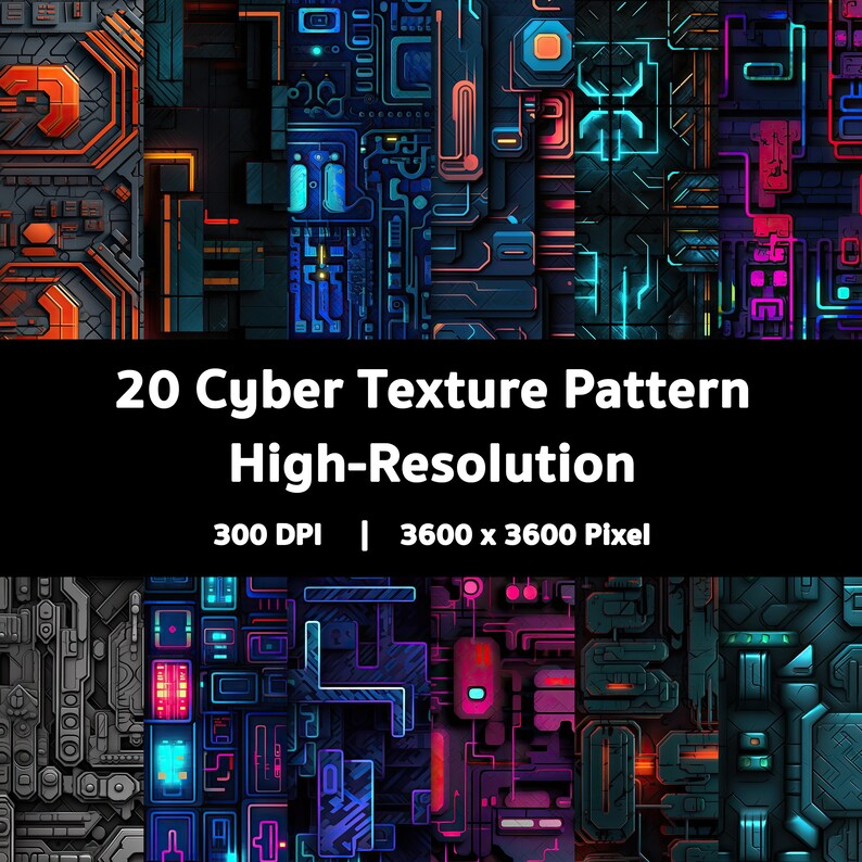 Cyber Texture Pattern Design, Hight-resolution 300 DPI, Techcyberpunk ...