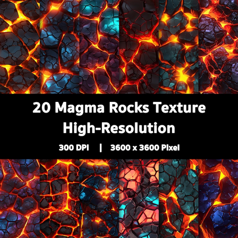 20 Magma Rocks Texture Seamless Pattern , Hight-resolution 300 DPI ...