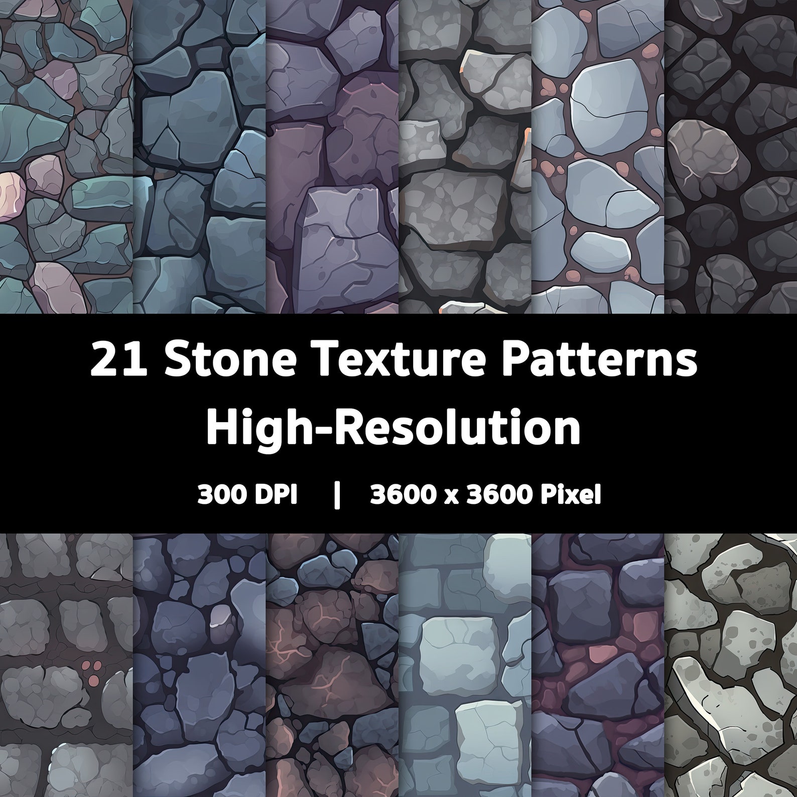 20 Flat Stone Texture Seamless Pattern , Hight-resolution 300 DPI ...