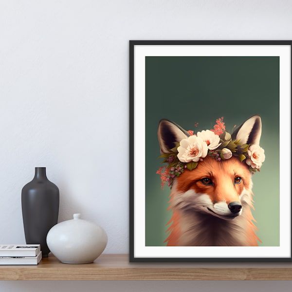 Crown Wearing Fox - Etsy