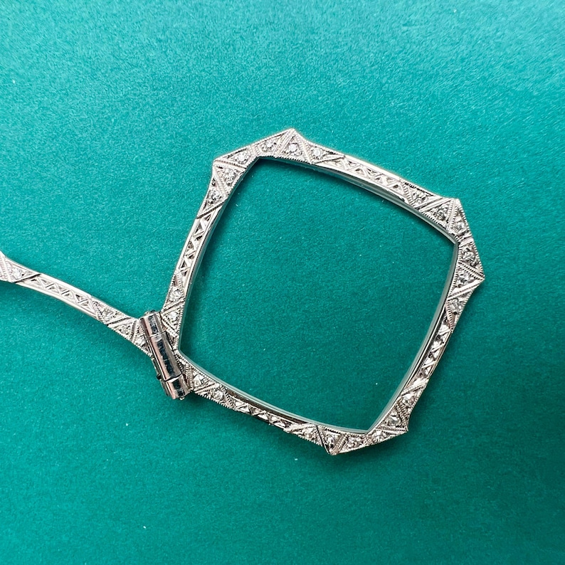 Platinum and Diamond Square-shaped Pince Nez Theater Glasses With 14k ...