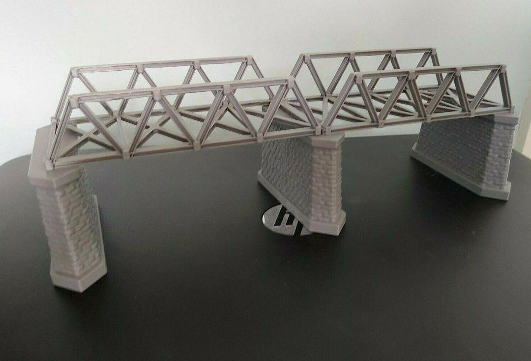 Lattice Girder Railway Bridge Double Track N Gauge 3 Stonework Support ...