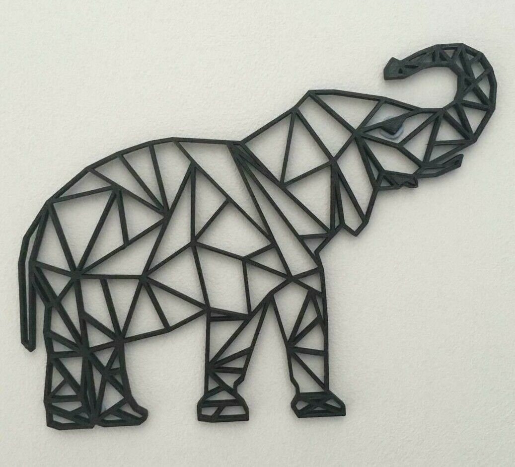 Geometric Elephant Wall Art Hanging Decoration Origami Style - Etsy