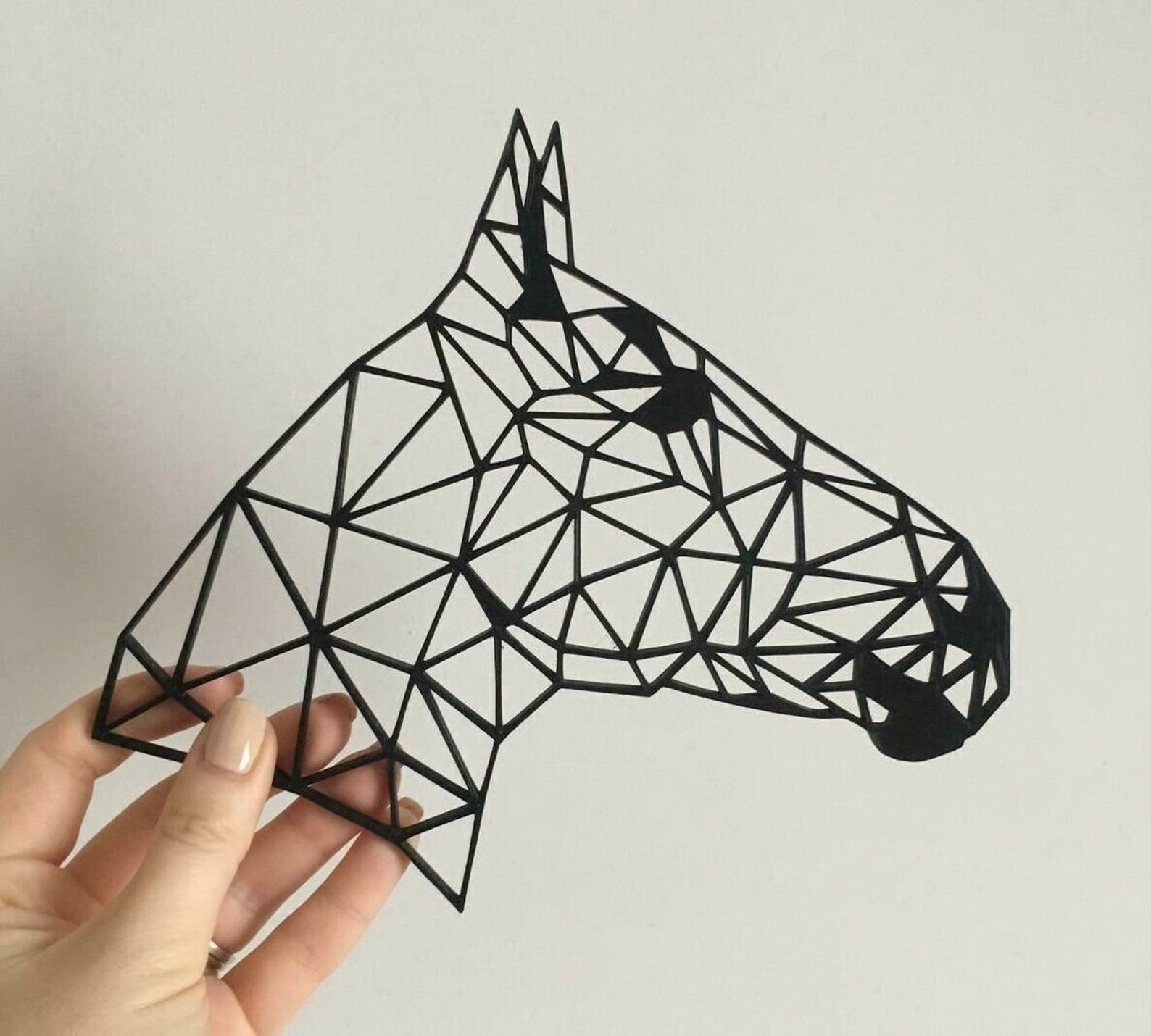Geometric Horses Head Side Wall Art Hanging Decoration Origami - Etsy