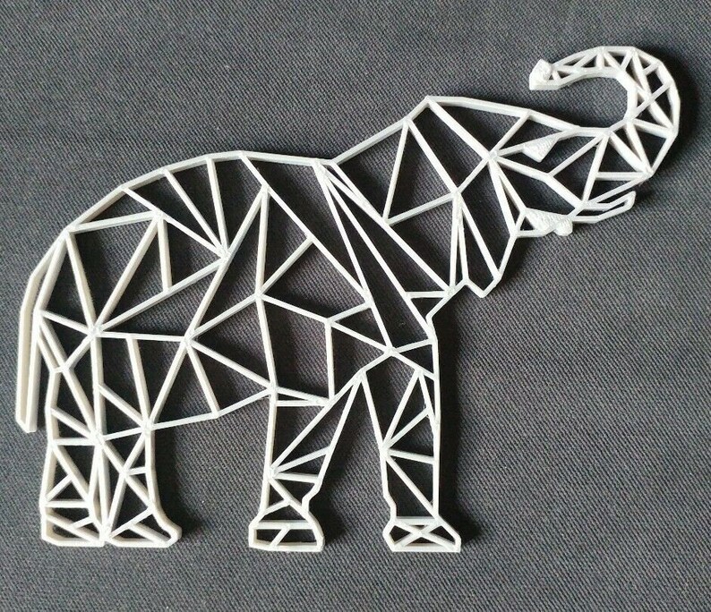 Geometric Elephant Wall Art Hanging Decoration Origami Style - Etsy