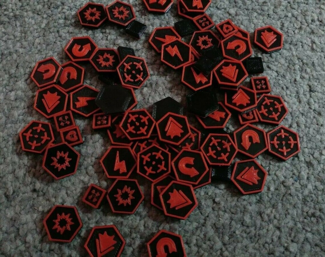 Warhammer 40K Kill Team Tokens Tactic Tokens X80 Black & Red - Etsy