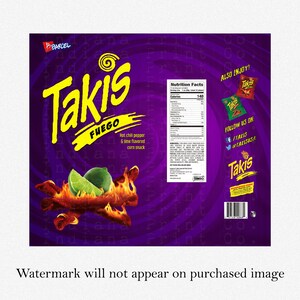 Takis Label 20 Oz. Skinny Tumbler Wrap Seamless Sublimation - Etsy