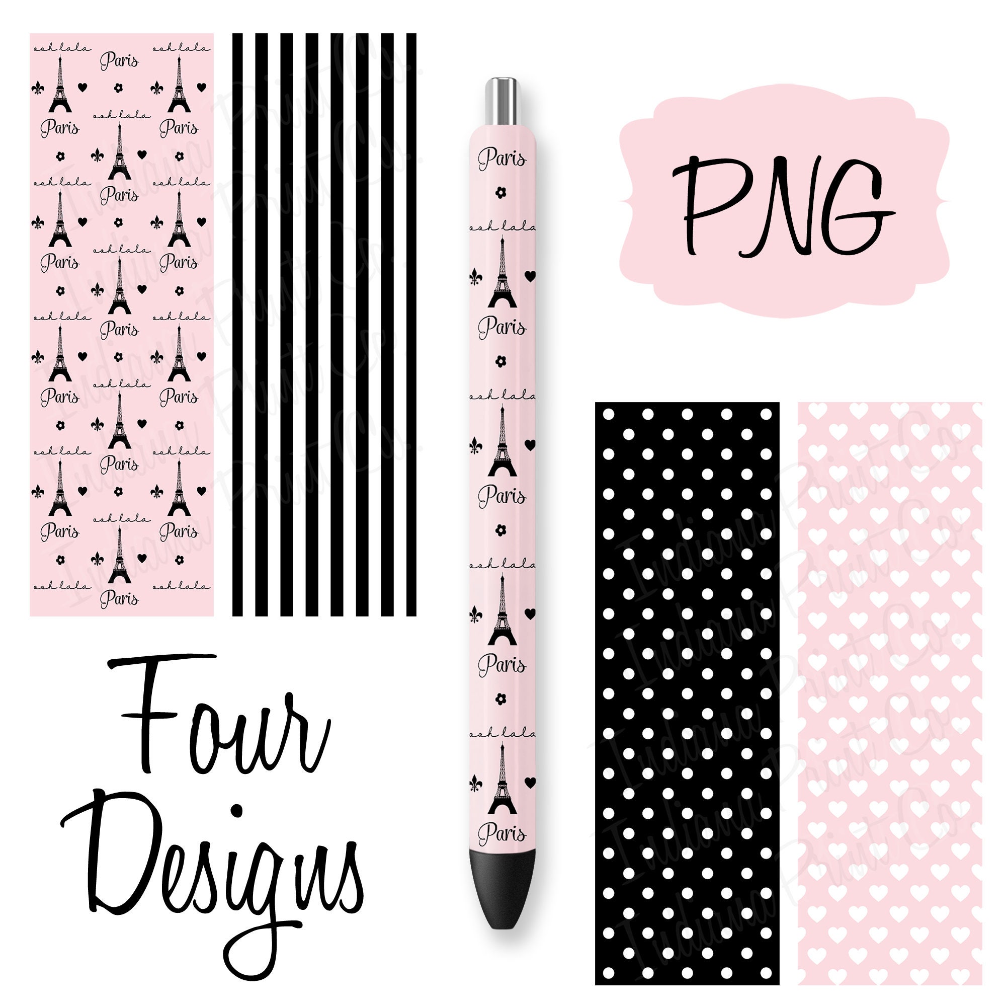 Pen Skins Four Designs Inkjoy Epoxy Pen Wraps Paris Eiffel Tower Pen ...