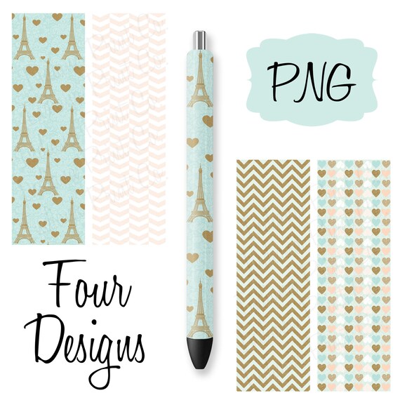 Pen Skins Four Designs Inkjoy Epoxy Pen Wraps Paris Eiffel Tower Pen ...