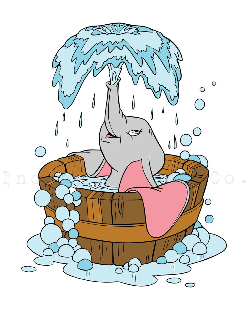 Instant Printable Image Wall Art 7 Sizes Dumbo Bathtub | Etsy